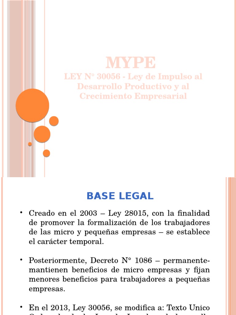 EIRL y su clasificación como MYPE | PDF | Pequeñas y medianas empresas ...