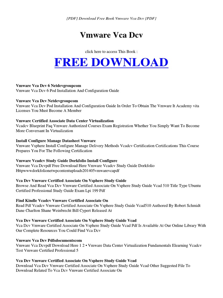 Vmware Vca DCV | PDF | V Mware | Virtualization