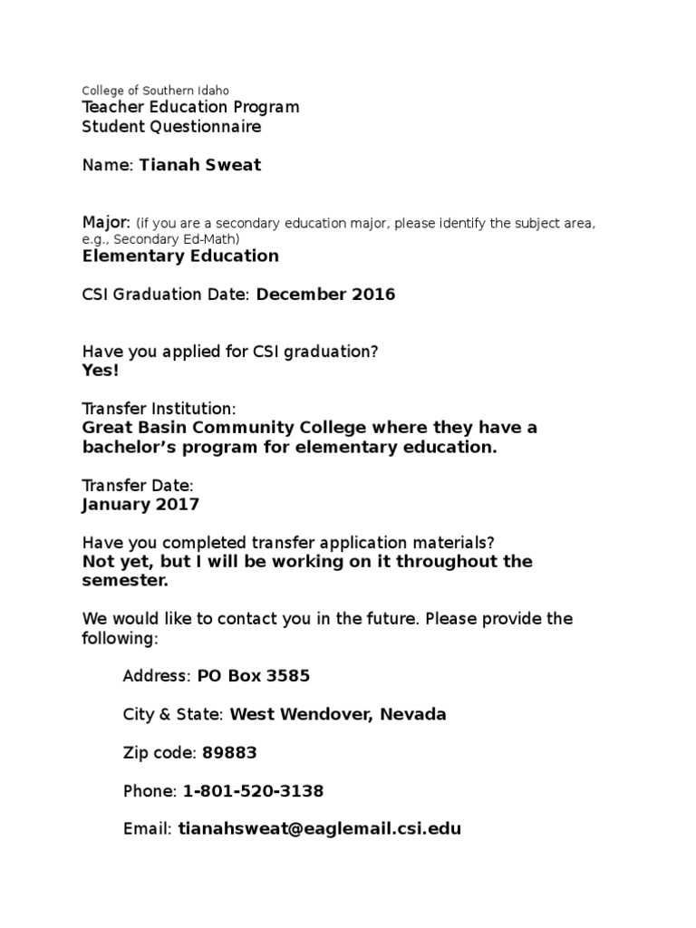 Te Questionnaire | PDF | Social Science | Wellness