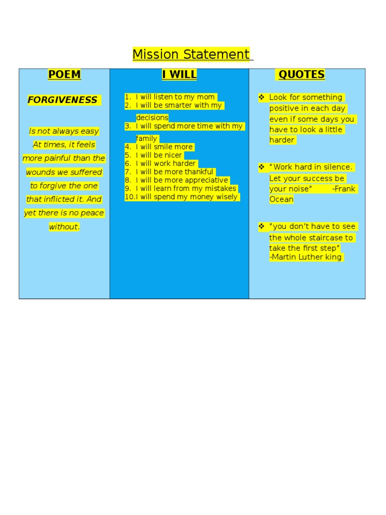 Mission Statement | PDF