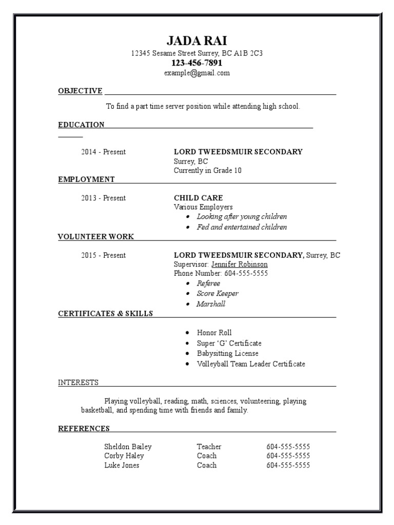 Resume v2 Fake Info | PDF