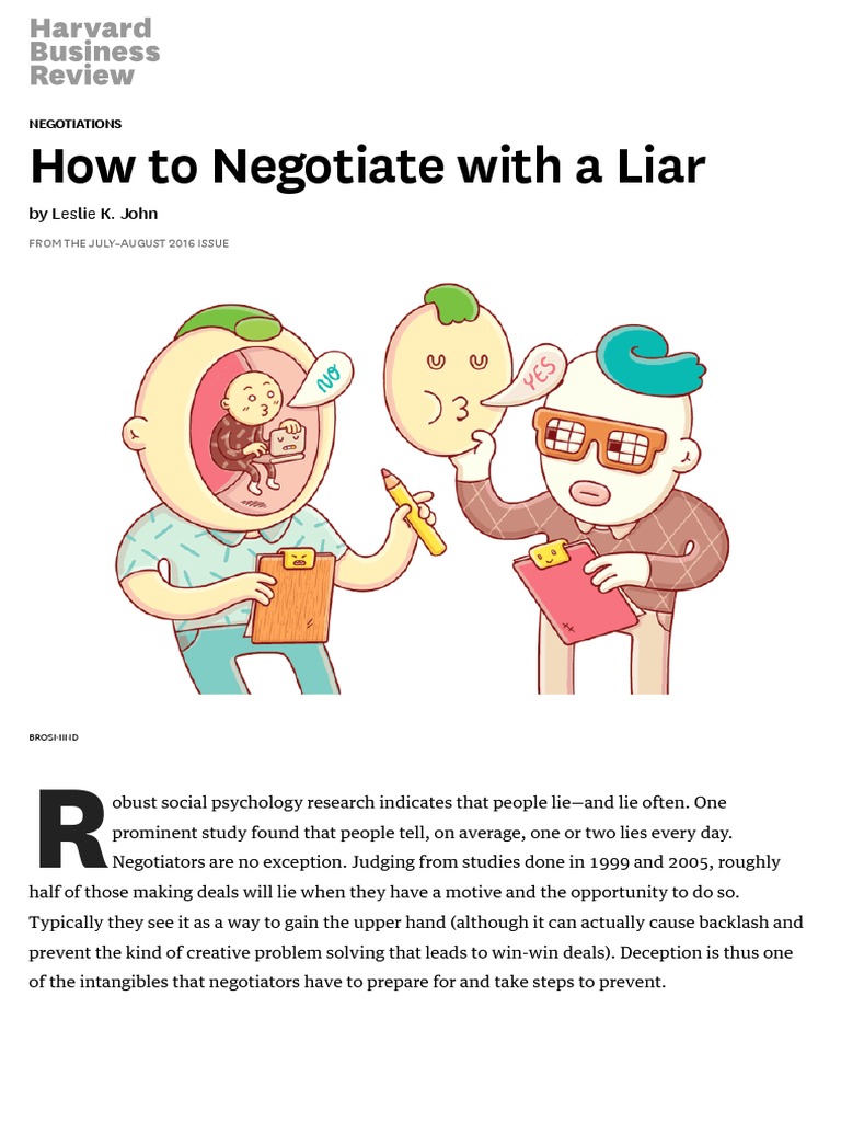 How To Negotiate With A Liar PDF | PDF | Deception | Negotiation