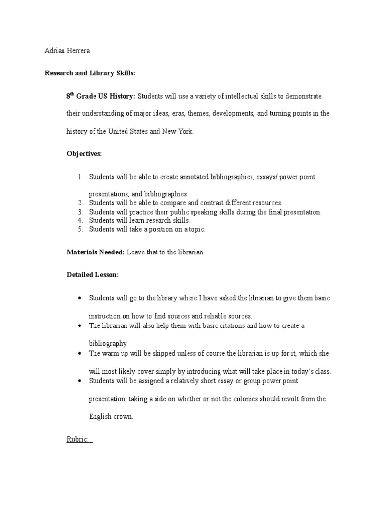 Third Lesson Plan Research | PDF