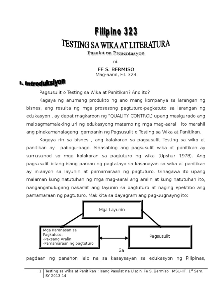 Pagsusulit Wika | PDF