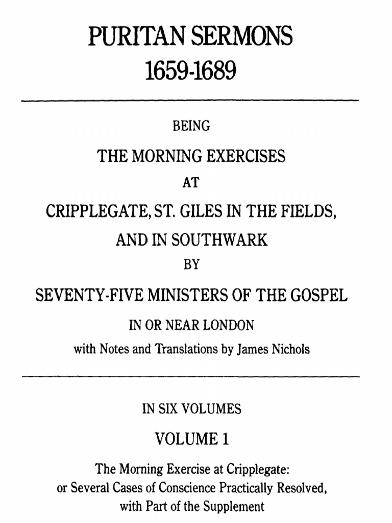 Puritan Sermons 1 | PDF | Religious Belief And Doctrine | Religion And ...