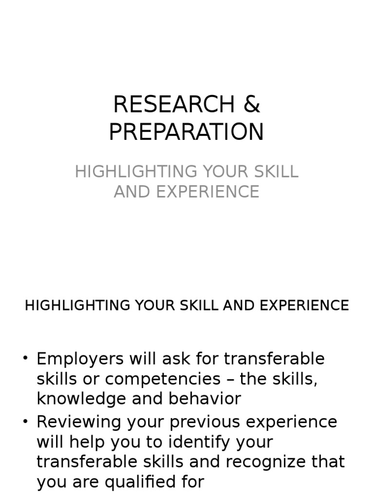 Research & Preparation | PDF