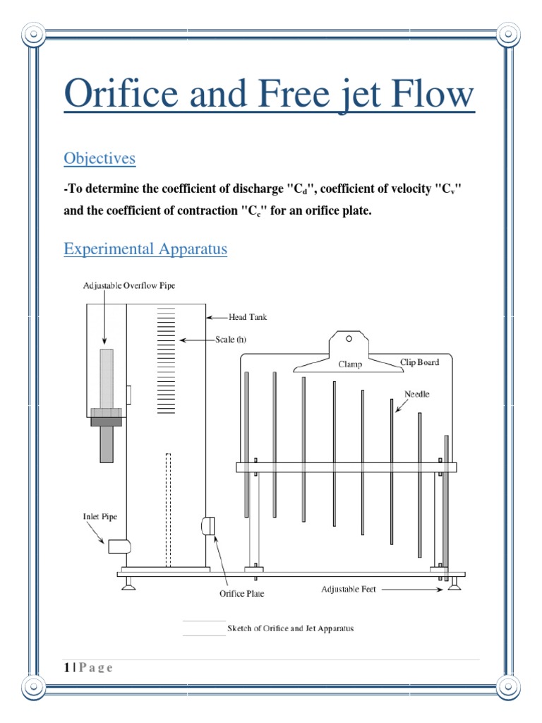 Orifice and Free Jet Flow | Chemical Engineering | Gases