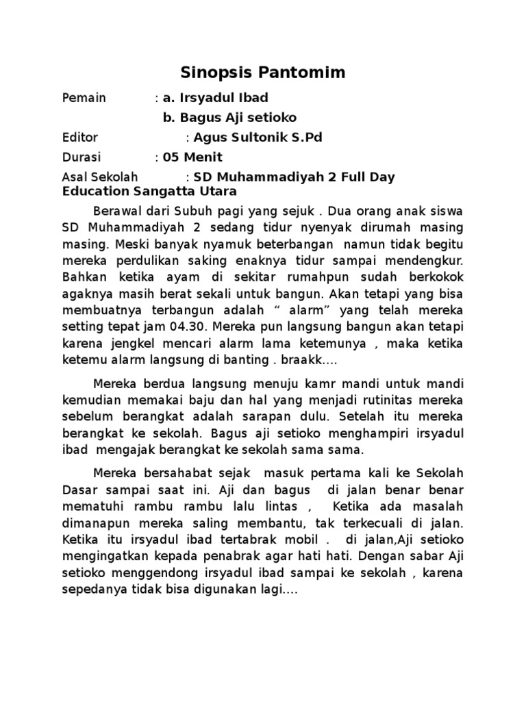 Sinopsis Pantomim | PDF