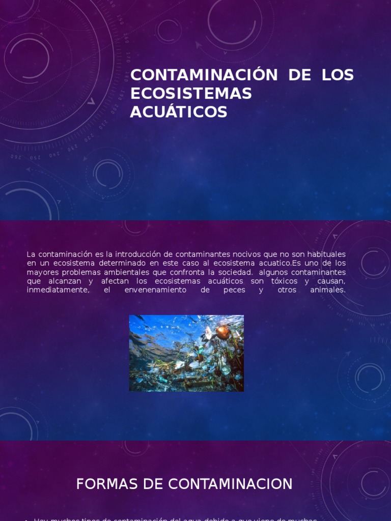 Contaminación de Los Ecosistemas Acuáticos | PDF | La contaminación del ...