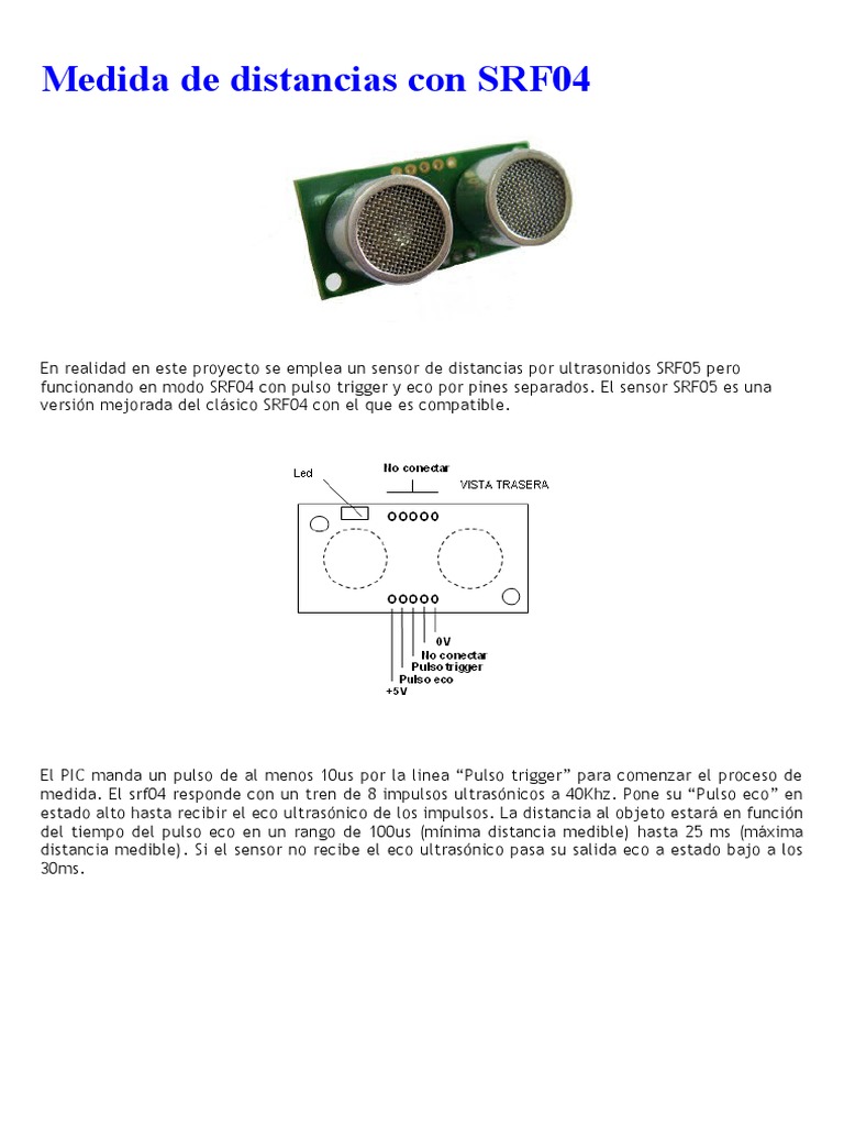 Medida de Distancias Com SRF04 | PDF | Ingeniería de software | Software
