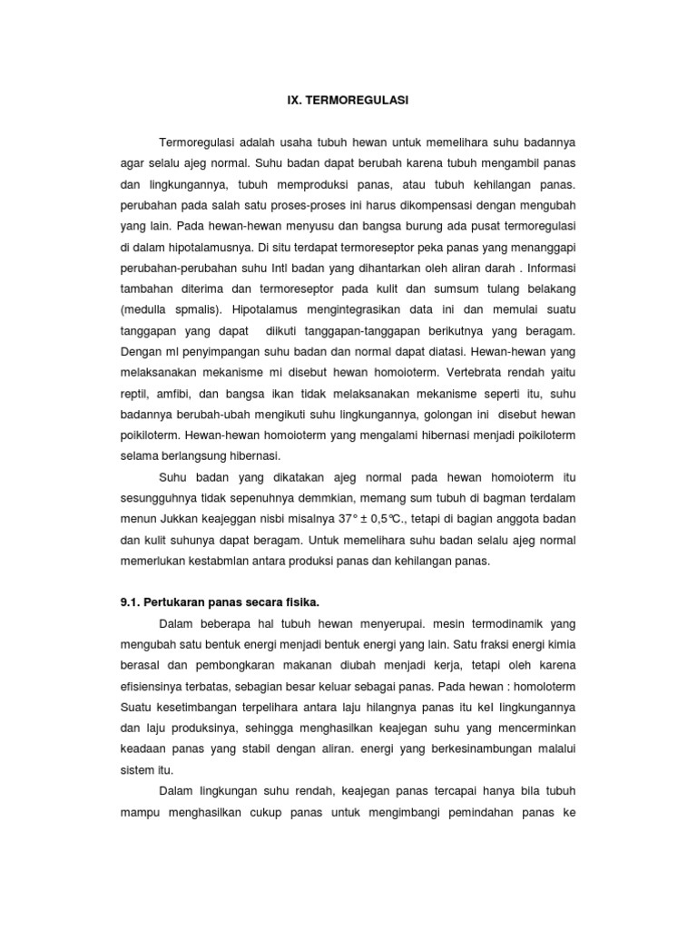 Termoregulasi PDF | PDF