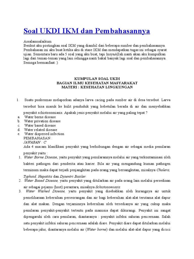 Soal UKDI IKM Dan Pembahasannya | PDF