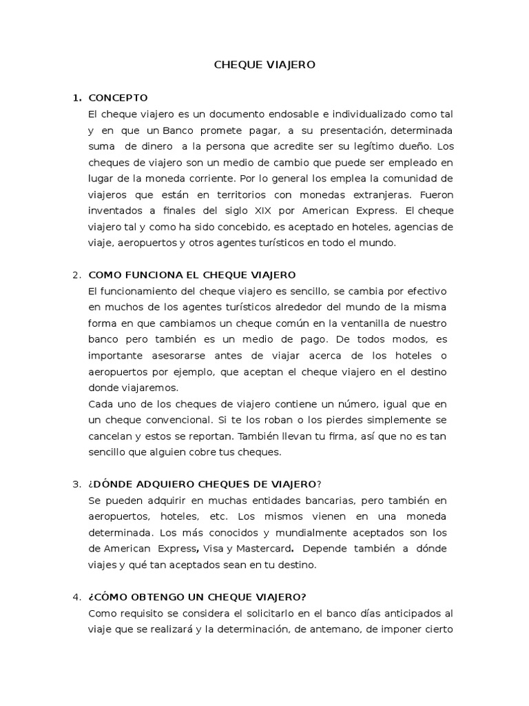 Guía sobre Cheques de Viajero Amex | PDF | Cheque | American Express