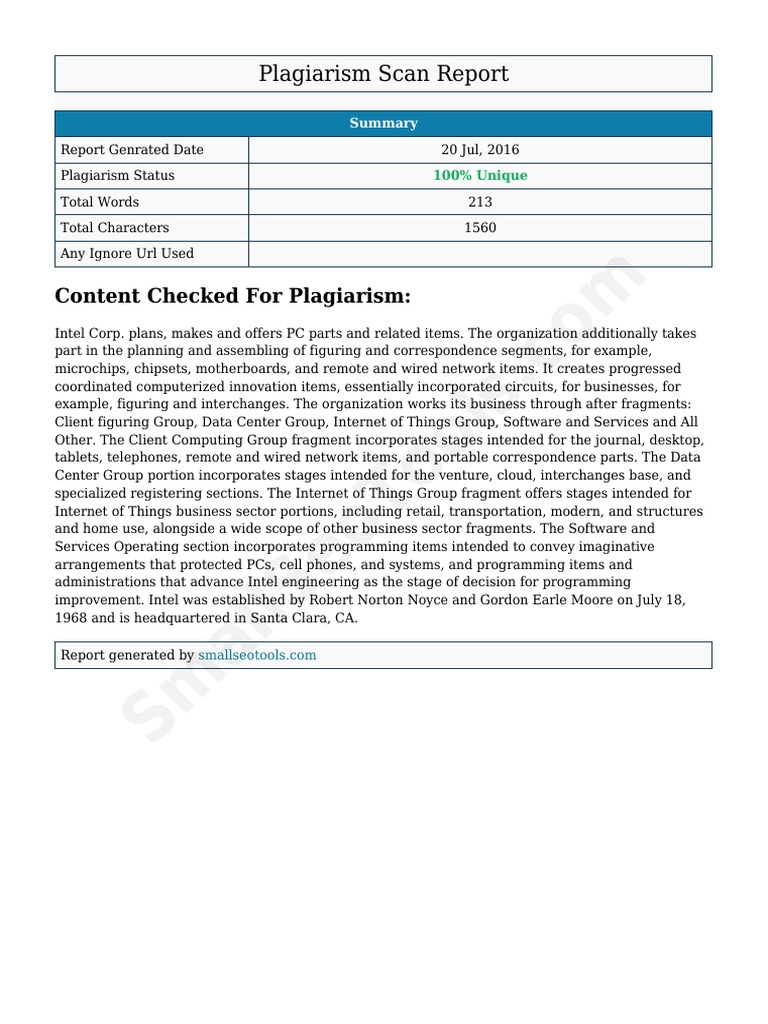 Plagiarism Scan Report: Content Checked For Plagiarism | PDF
