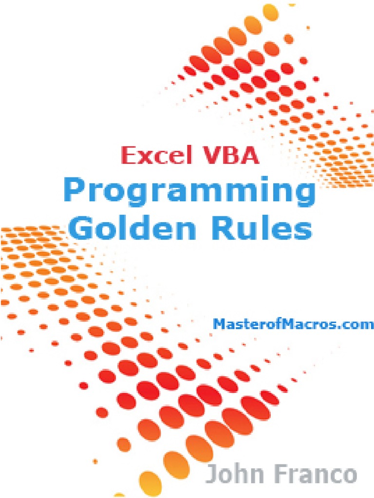 Excel VBA Programming Golden Rules | PDF | Microsoft Excel | Data Type