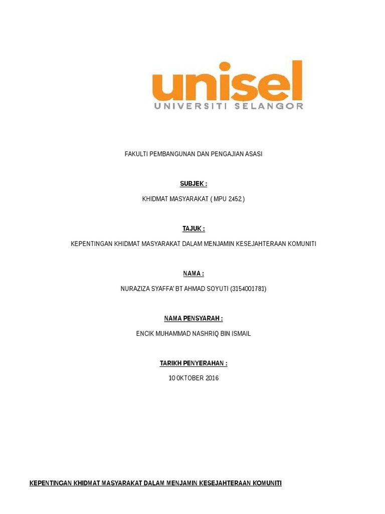 Community Service (Individual) | PDF