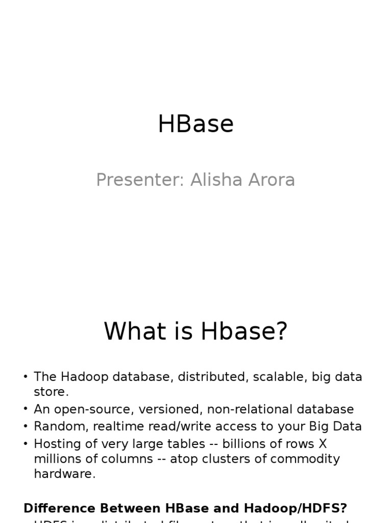 An Introduction To Hbase Architecture Data Model And Key Features Pdf Apache Hadoop