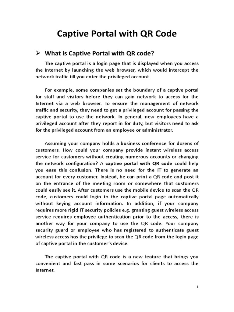 QR Code Captive Portal Setup Guide | PDF | Radius | Qr Code