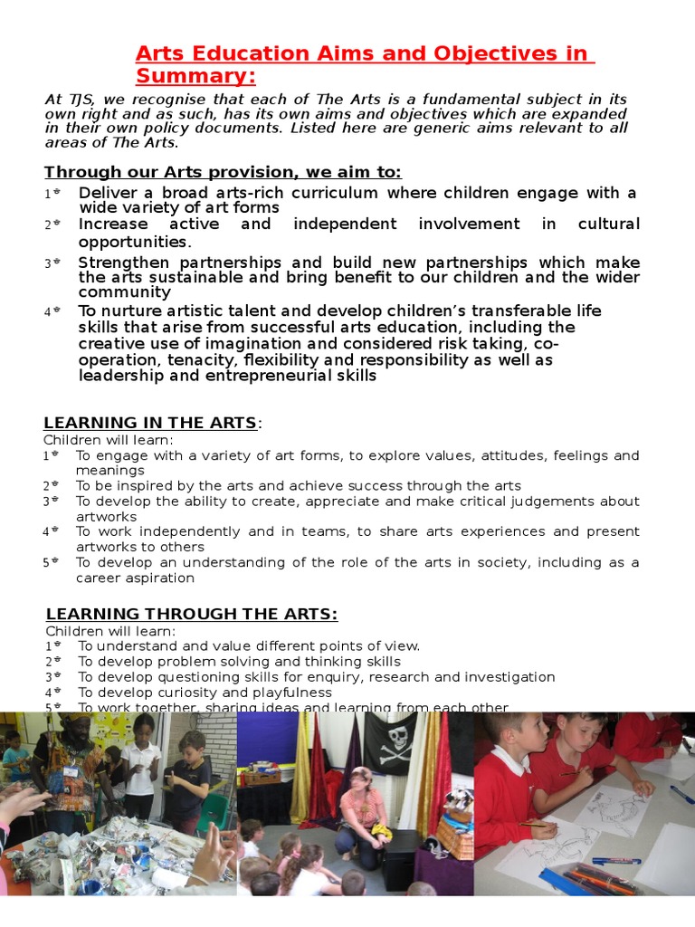 Aims of Arts Education at TJS | PDF | Wellness