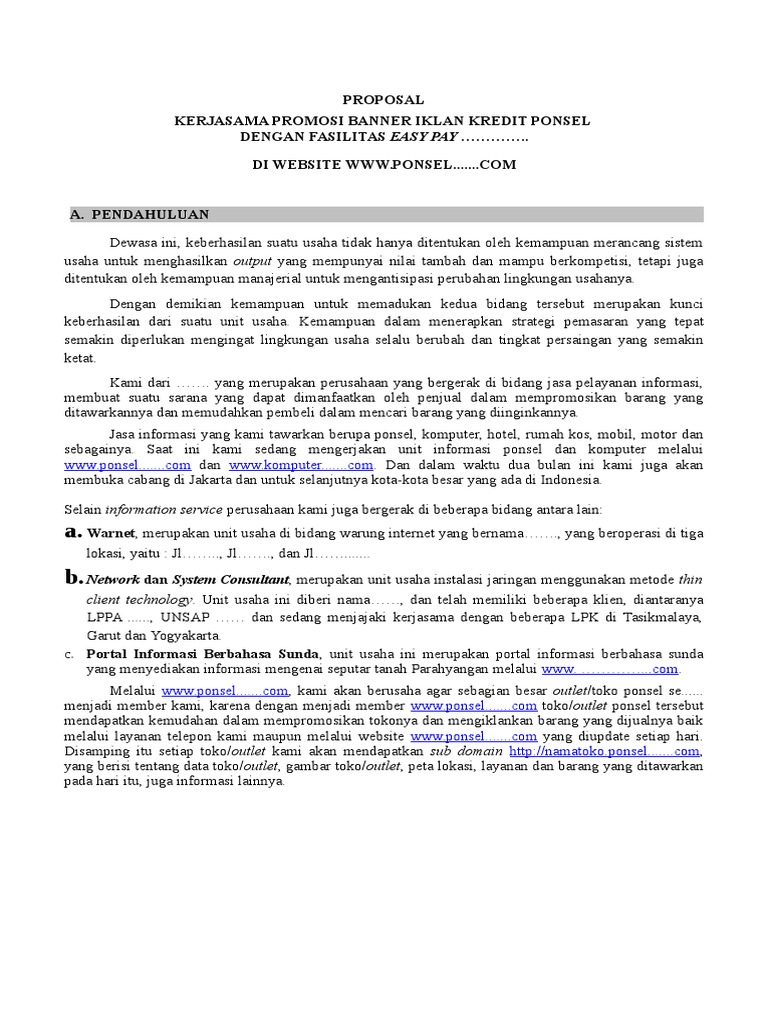 Proposal Kerjasama Promosi | PDF