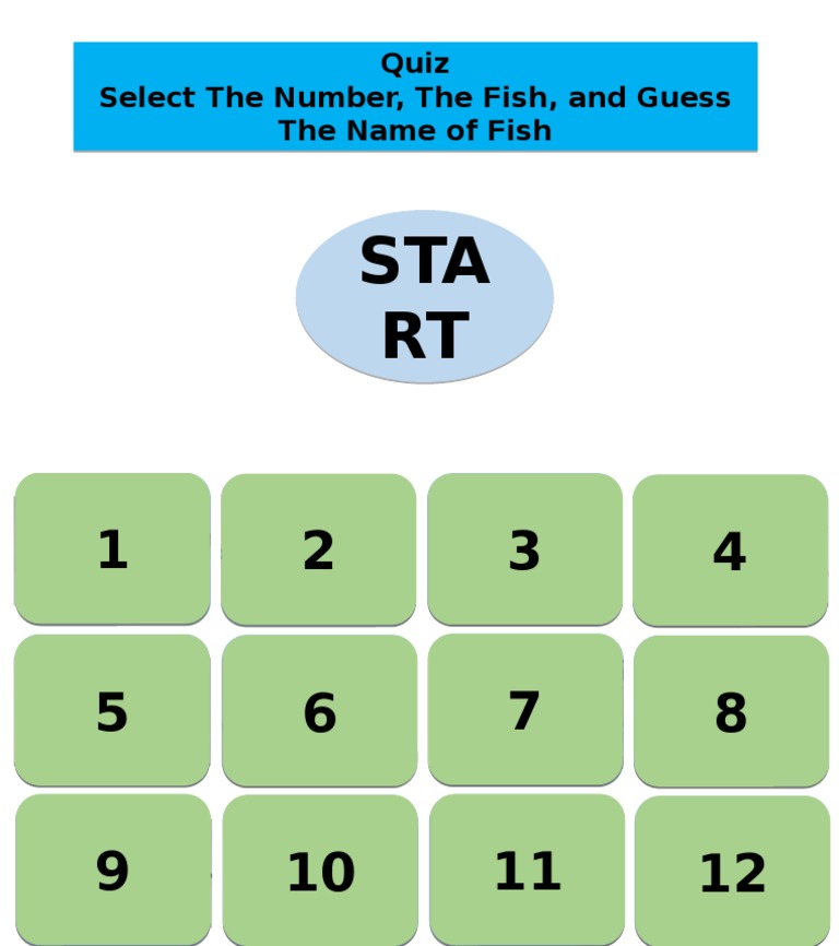 Quiz Select The Number, The Fish, and Guess The Name of Fish Quiz ...