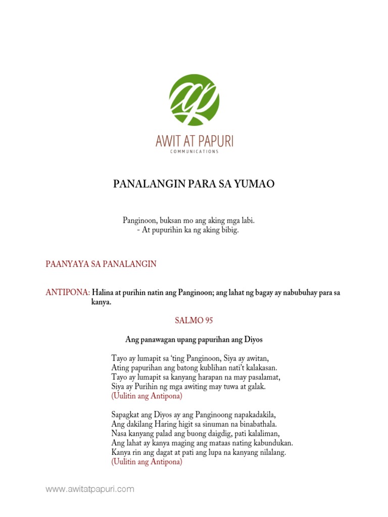 Panalangin para Sa Yumao | PDF