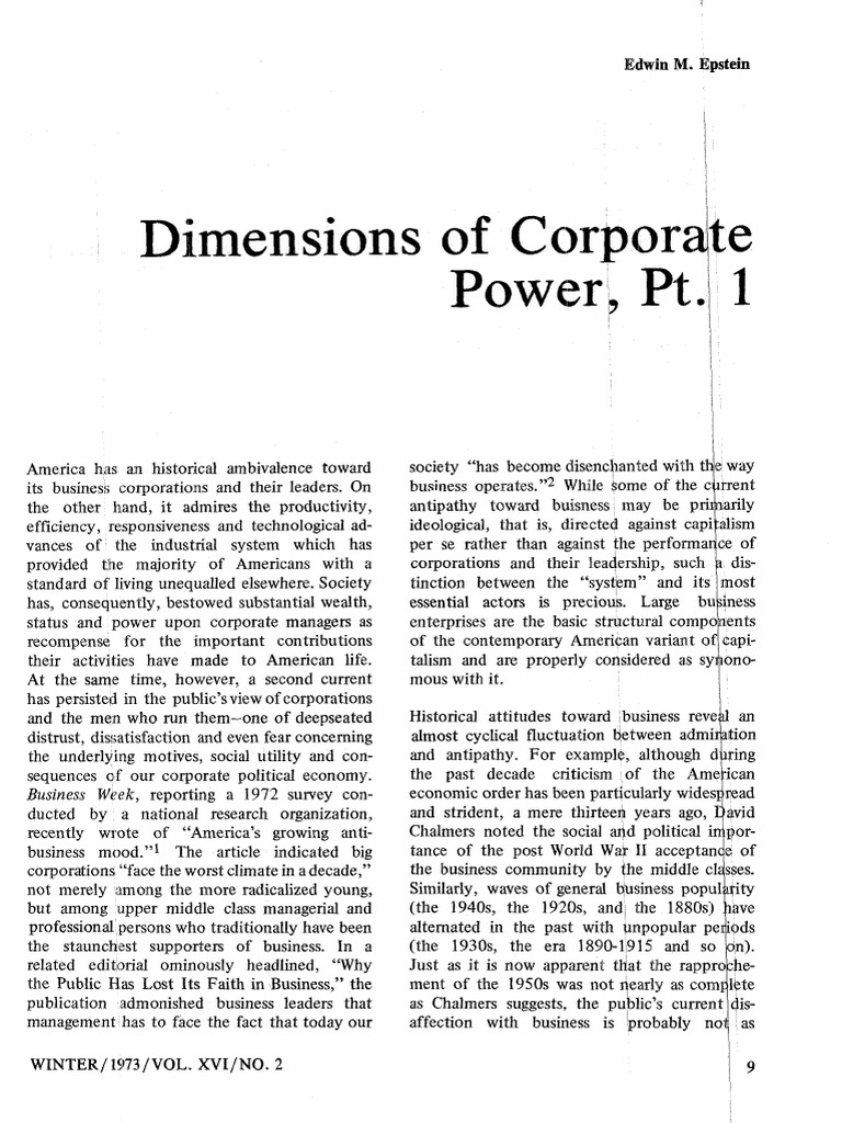 Dimensions of Corporate Power Part 1 | PDF | Social Stratification ...