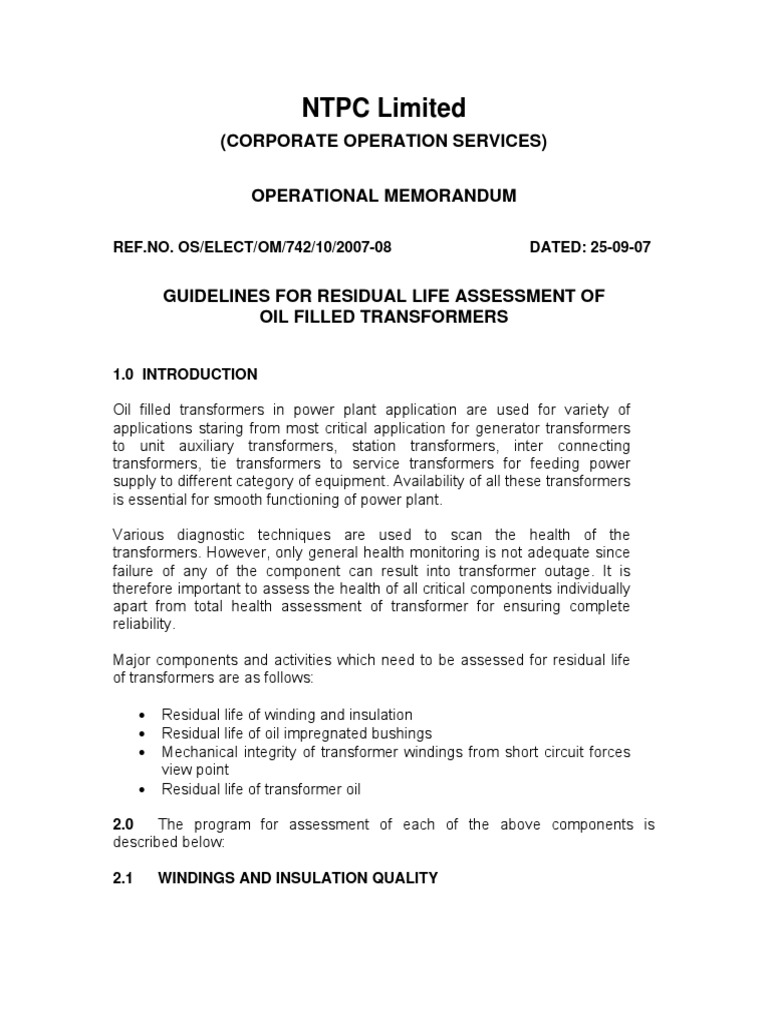 Guidelines For Rla of Transformers | PDF | Transformer | Inductor