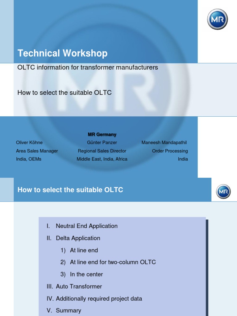 How To Select The Suitable Oltc Pdf Transformer Power Physics