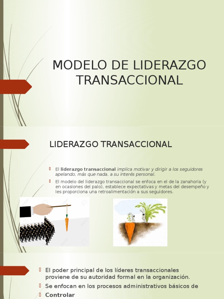 Modelo de Liderazgo Transaccional | PDF | Liderazgo | Conceptos psicologicos