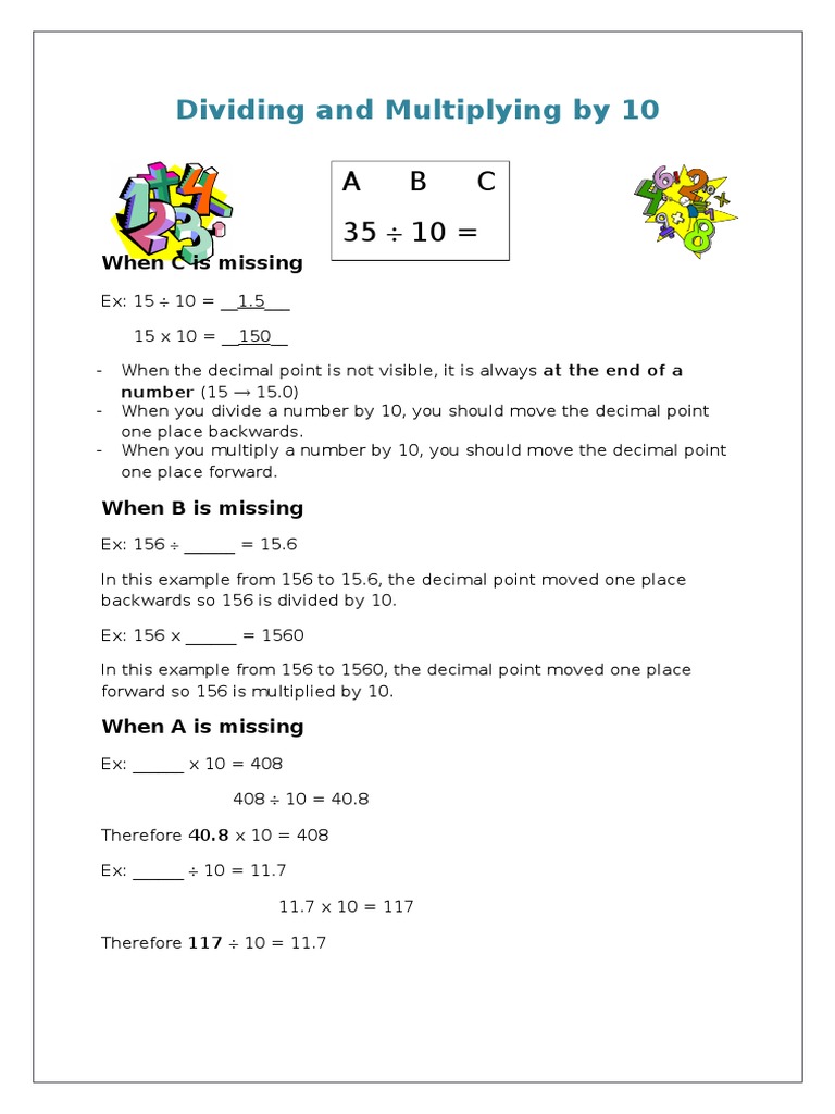 Mastering Division and Multiplication by 10 | PDF | Teaching Methods ...