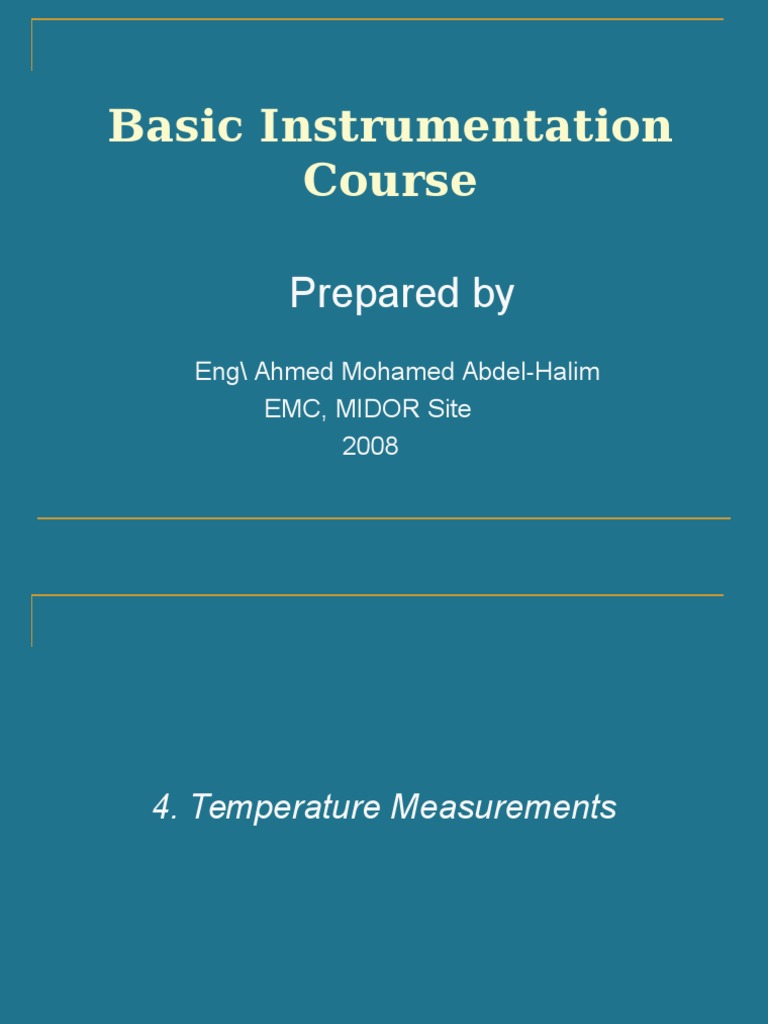 Instrumentation Basics - 04 - Temperature Measurement | PDF ...