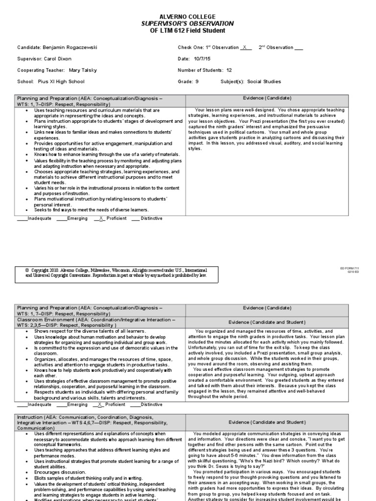 Benjamin Rogaczewski 1 | PDF | Classroom Management | Educational ...