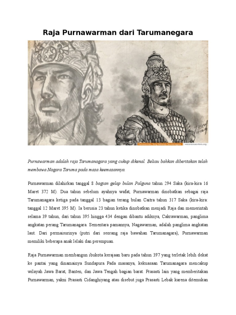Purnawarman: Raja Tarumanegara Terkenal | PDF | Ilmu Sosial | Sejarah