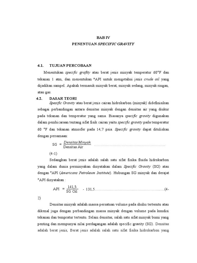 Specific Gravity Print 01 | PDF | Sains & Matematika
