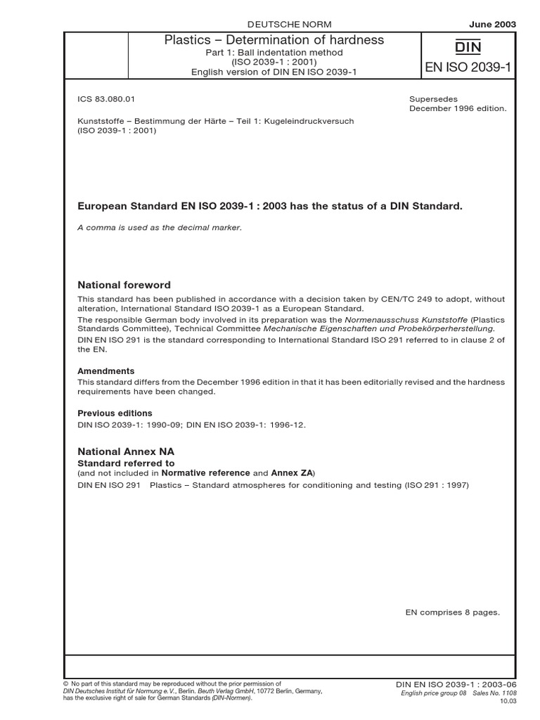 Din en Iso 2039 1 2003 PDF | PDF | International Organization For ...