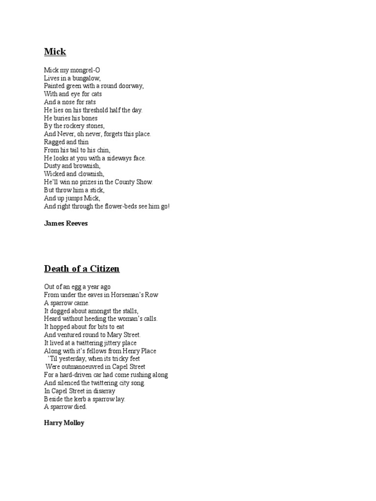 Poems For Juniors | PDF