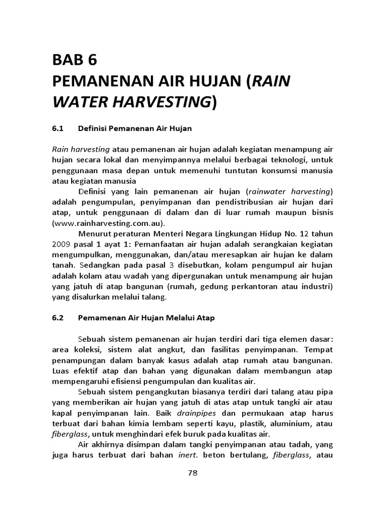 Bab6 PemanenanAirHujan | PDF