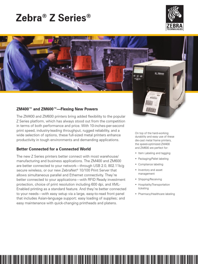 Zebra ZM R19datasheet PDF | PDF | Universal Product Code | Printer (Computing)