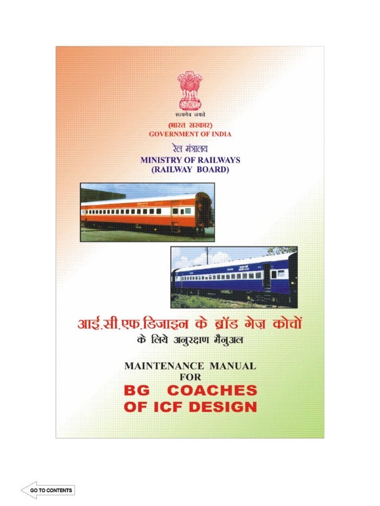 Maintenance Manual For BG Coaches of ICF Design | PDF | Passenger Car ...