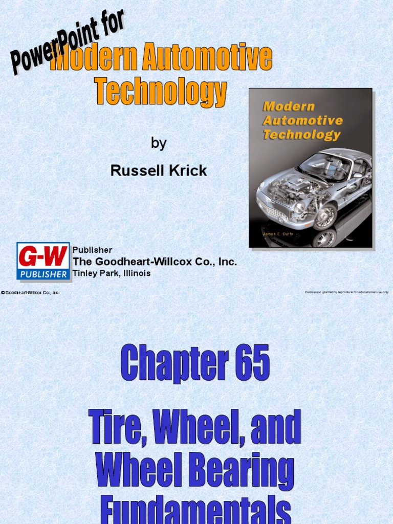 Tire, Wheel, and Wheel Bearing Fundamentals | PDF
