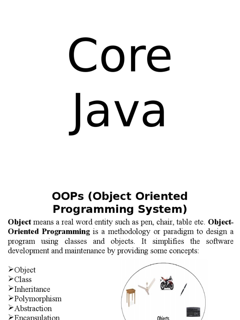 Core Java Constructor Object Oriented Programming Inheritance
