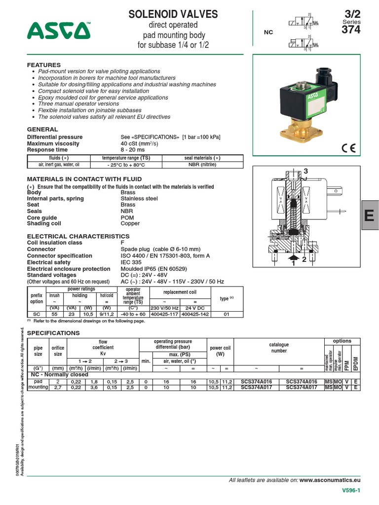 ASCO Solenoid Valves | PDF | Valve | Electrical Connector