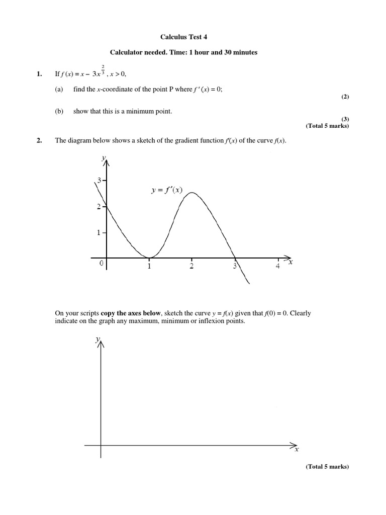Test 4 - Calculus IB Exam | PDF