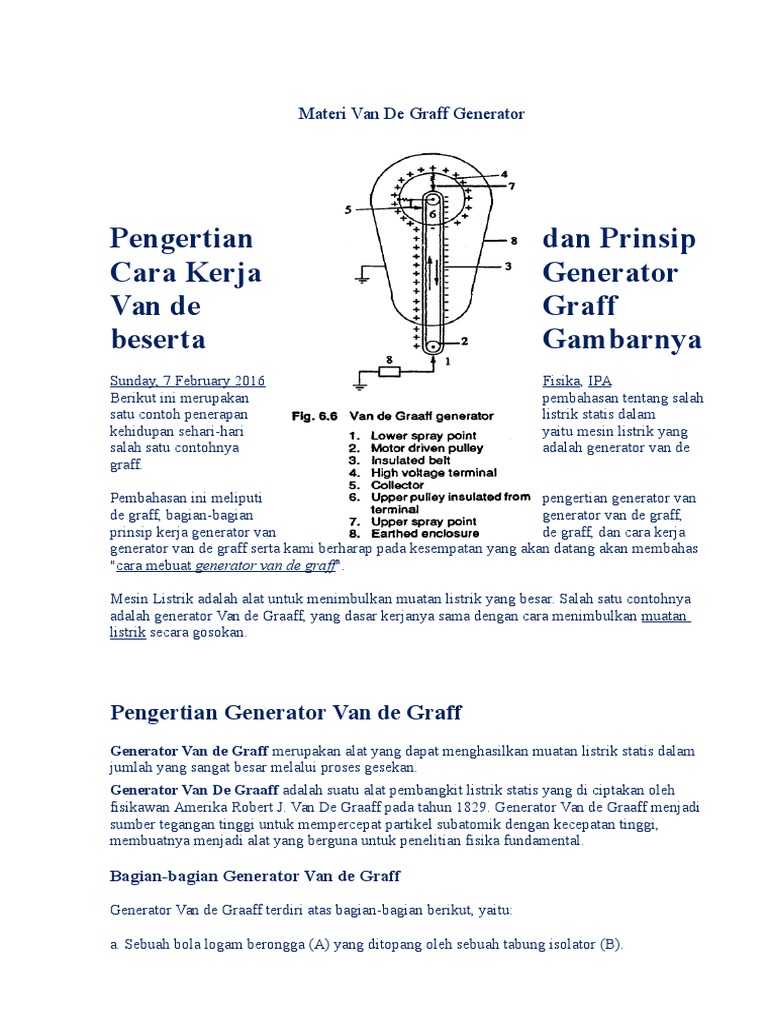 Materi Van de Graff Generator | PDF