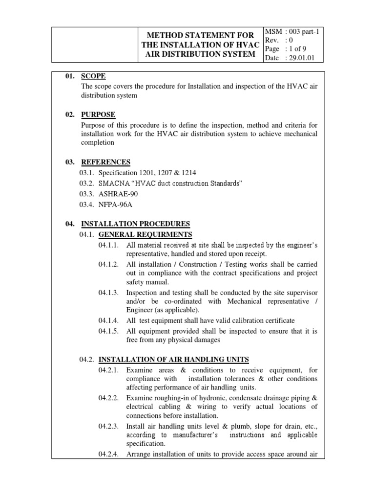Preview Hvac Air System Installation 3 | PDF