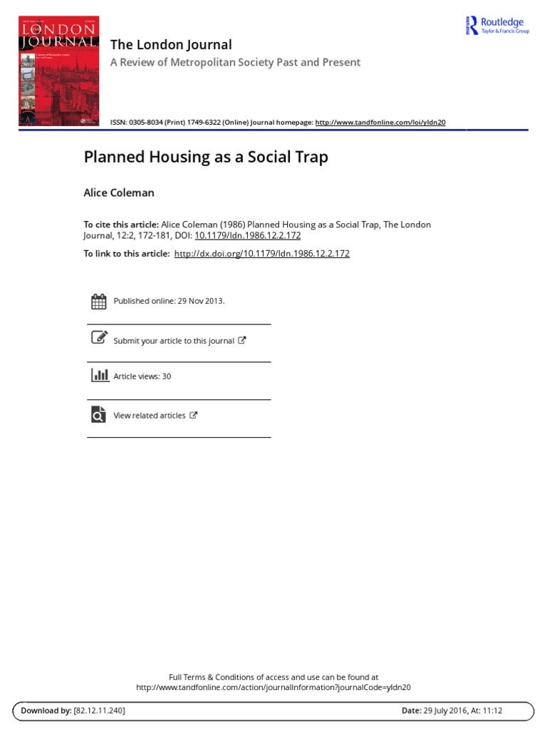 Planned Housing As A Social Trap | PDF | Apartment | Inflation