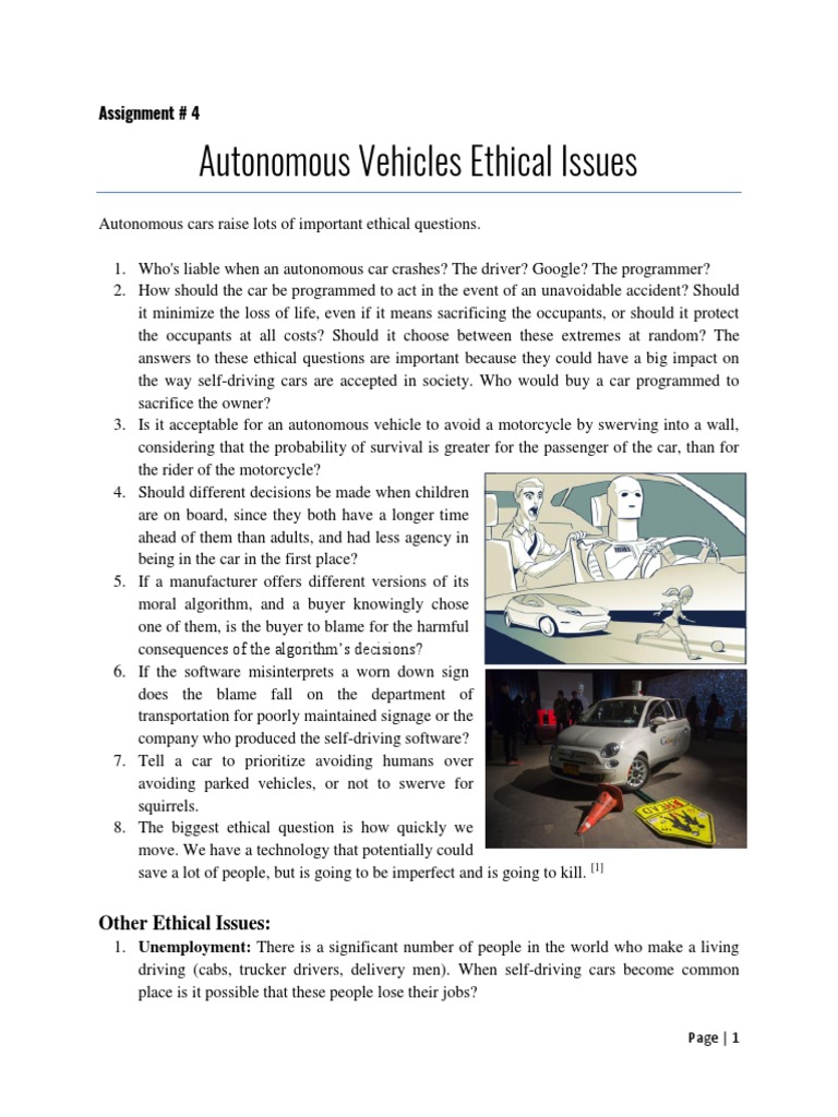 Ethical Dilemmas of Autonomous Vehicles | PDF