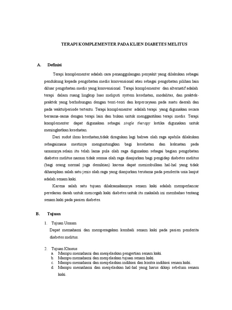 Terapi Komplementer Pada Klien DM | PDF | Kesehatan Holistik | Sains & Matematika