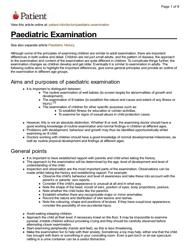 Paed Examination Patient - Co.uk | PDF | Heart | Puberty